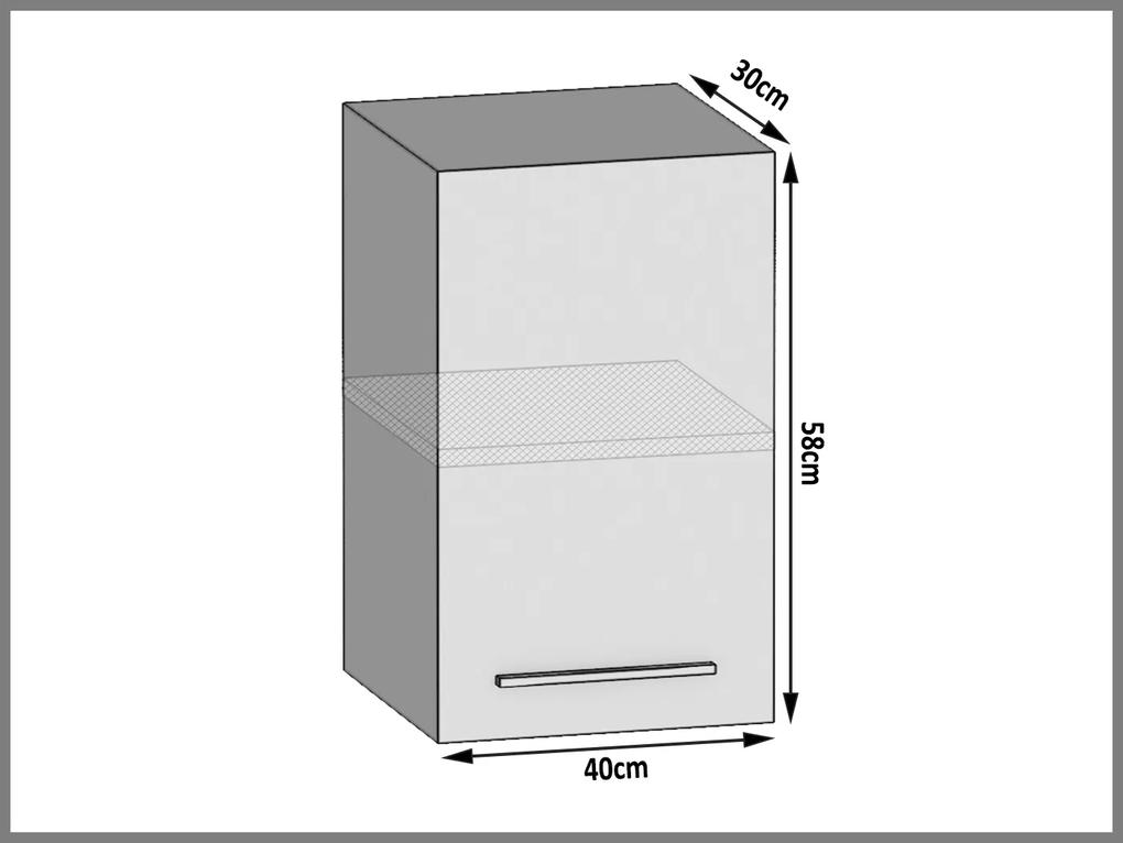 Kuchyňská skříňka Belini horní 40 cm bílý mat  TOR SG40/2/WT/WT/0/E