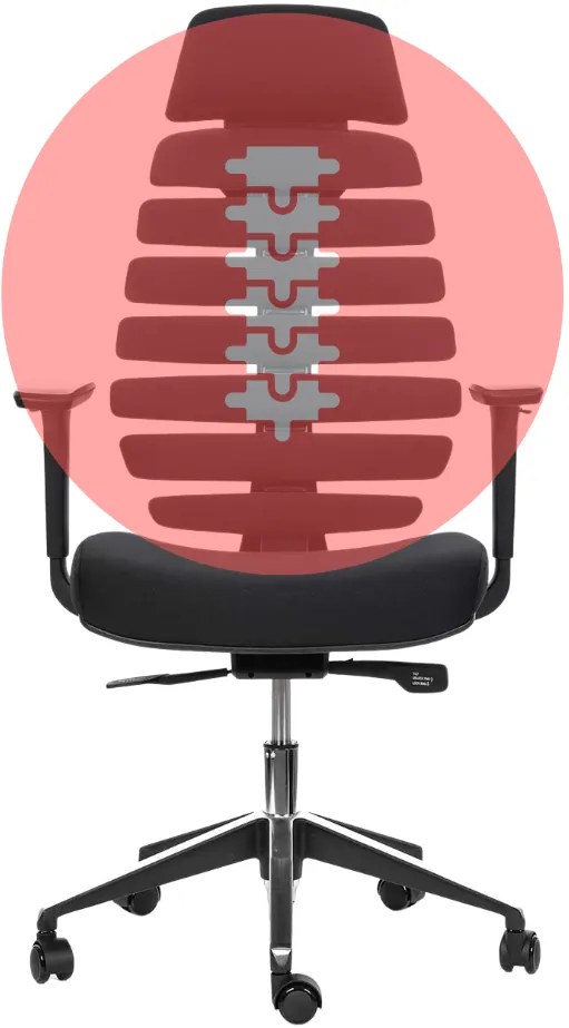 MERCURY Ergonomická kancelářská židle LOMAX - černá látka / nosnost 150 kg