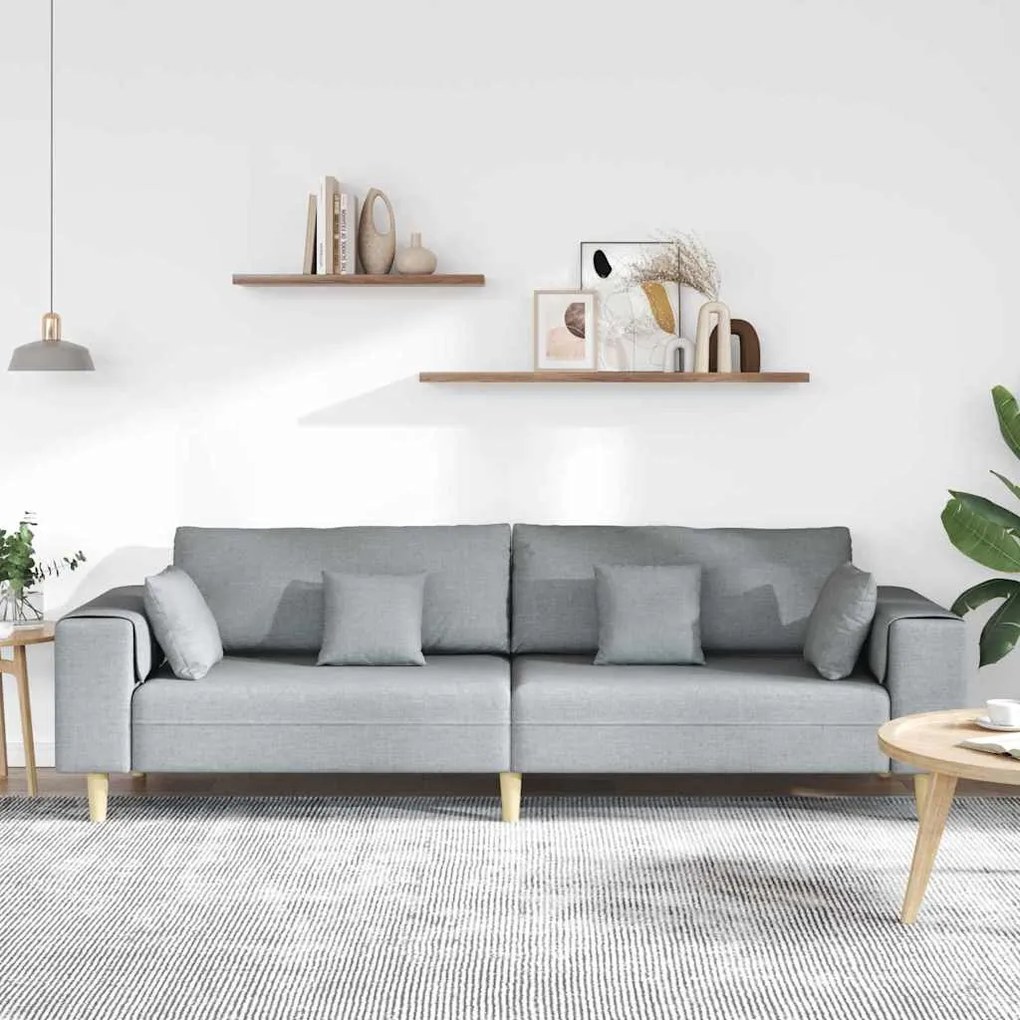 Pohovka Světle šedá 250 x 77 x 76 cm textil 3335143