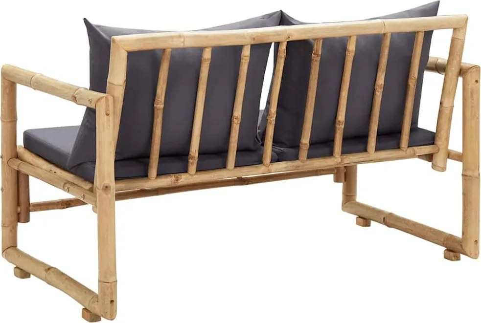 Zahradní lavice s poduškami 115 cm bambus 315597
