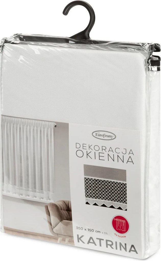 ZÁCLONA NA PÁSCE KATRINA 350X150 CM BÍLÁ