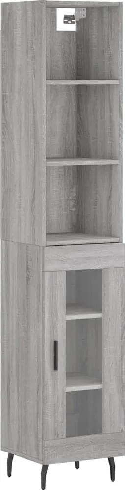 vidaXL Skříň highboard 34,5 x 34 x 180 cm kompozitní dřevo [3189915] Barva: Černá