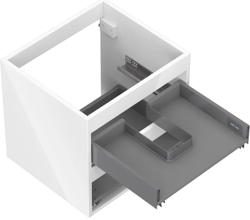 Mexen Box-A, závěsná skříňka 50 cm, 2 zásuvky, bílá lesklá, 91AX0-0500-470-2-00