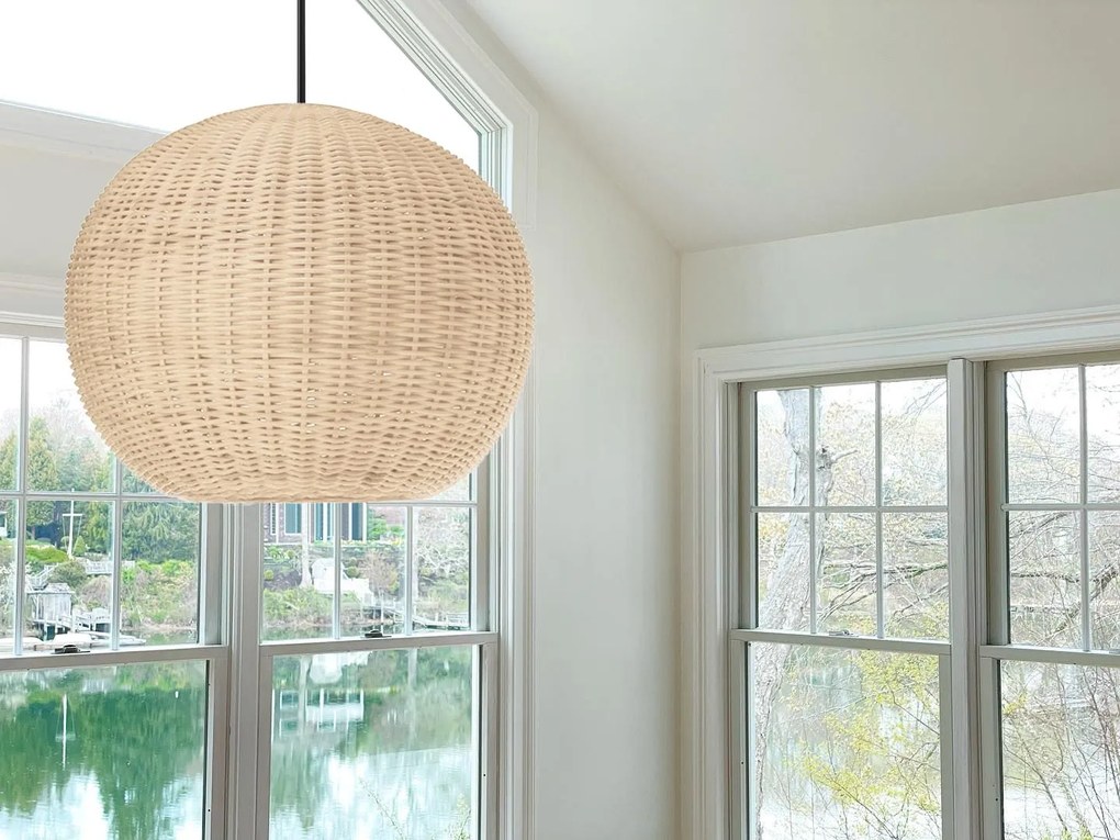 Toolight - Stropní svítidlo z přírodního bambusu Boho E27 60W APP882-1CP, hnědá, OSW-05242