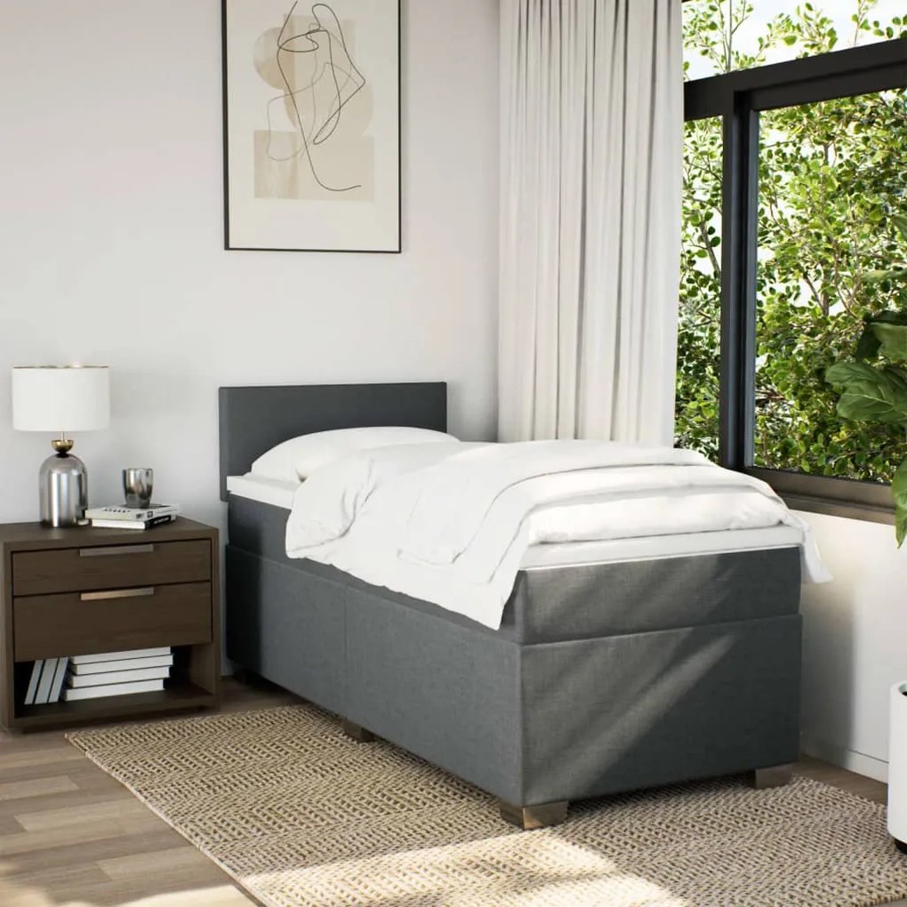 Box spring postel s matrací tmavě šedá 80 x 200 cm textil 3285709