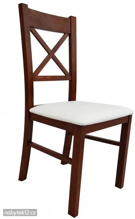 Jídelní židle Ricardo - masiv buku, masiv buku, bílá / louisiana 16, 43x94x42 cm