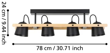 Eglo 900882 - LED RGBW Stmívatelný přisazený lustr HORNWOOD-Z 4xLED/3,7W/230V