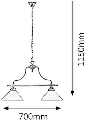 Rabalux Závěsný lustr Marian 2x60W/E27/230V/IP20 - bronz