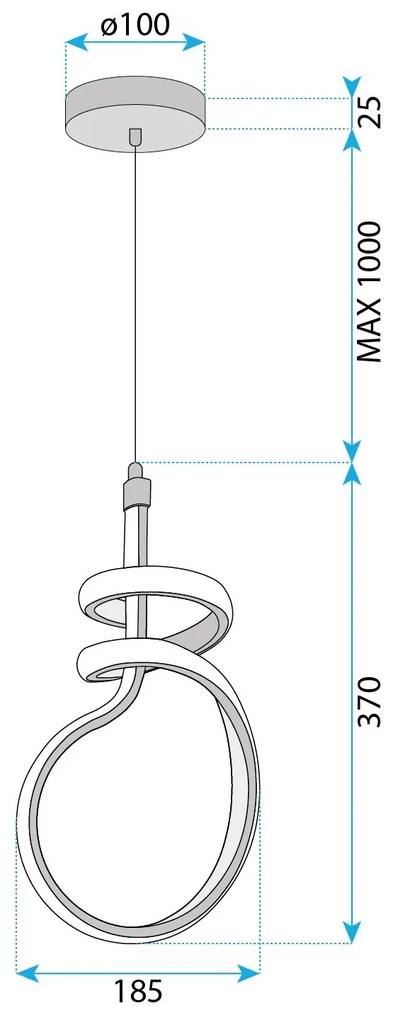 Toolight Toolight, LED závěsné svítidlo, 24W, 4000K, G071-CP, zlatá, OSW-08669