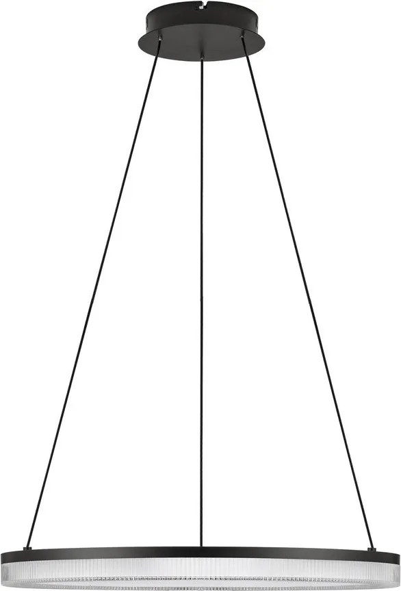 Matně černé hliníkové LED stmívatelné závěsné svítidlo se stínidlem z akrylového skla ø 60 cm Lonela – Nova Luce