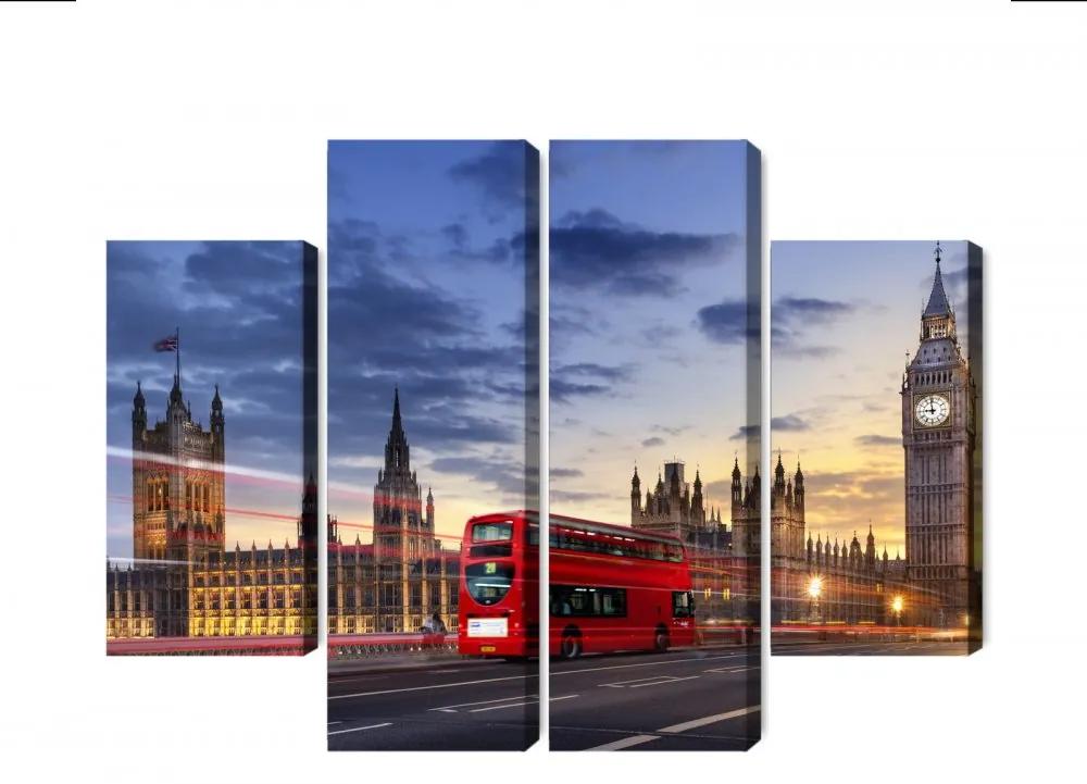 Vícedílný obraz Panorama Westminster A Big Ben, Londýn Nedostatek Nedostatek Plátno Canvas 120x90