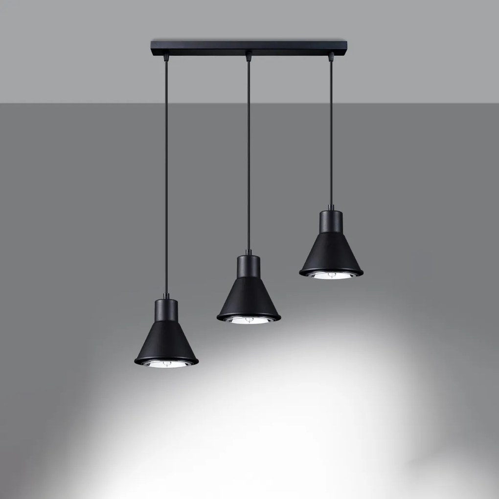 Sollux Lighting Závěsné svítidlo TALEJA 3 Černá [ES111].