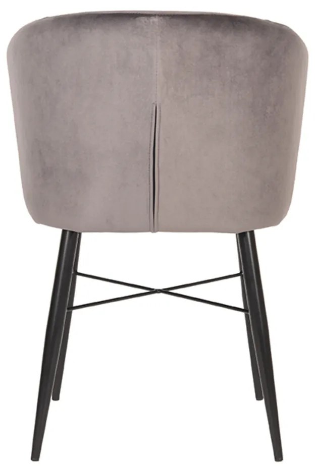 LABEL51 Sametová jídelní židle WAVE šedá Color: Grey UK-30.168