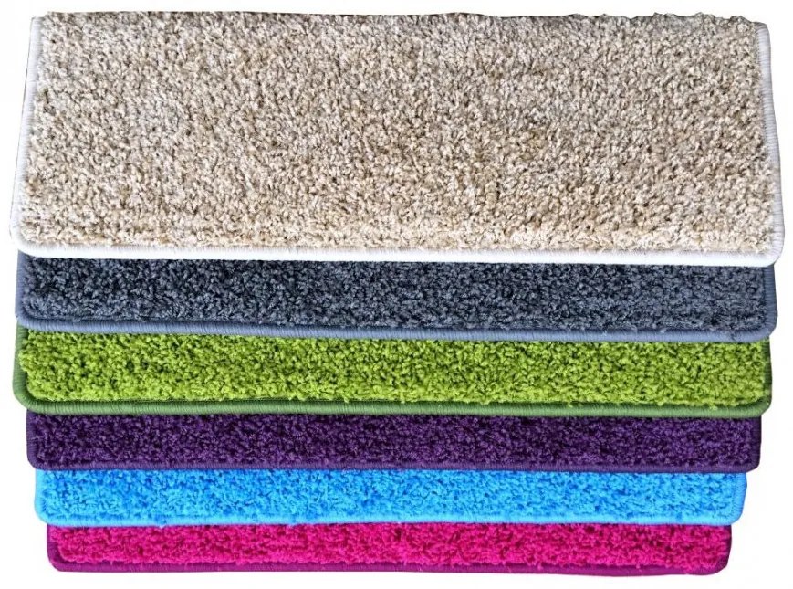 Vopi Nášlapy na schody Color shaggy béžový obdélník, samolepící - 24x65 obdélník (rozměr včetně ohybu)