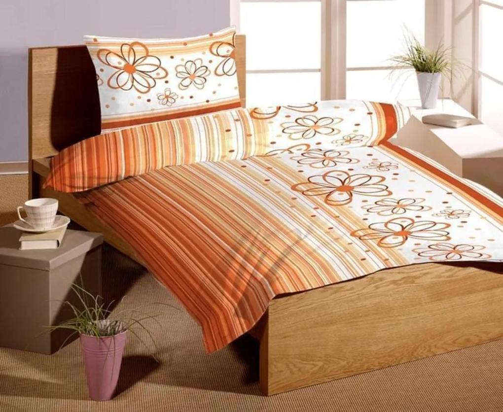 Forbyt Povlečení bavlna exklusive SATÉN Florida orange 140 x 200 cm + 70 x 90 cm