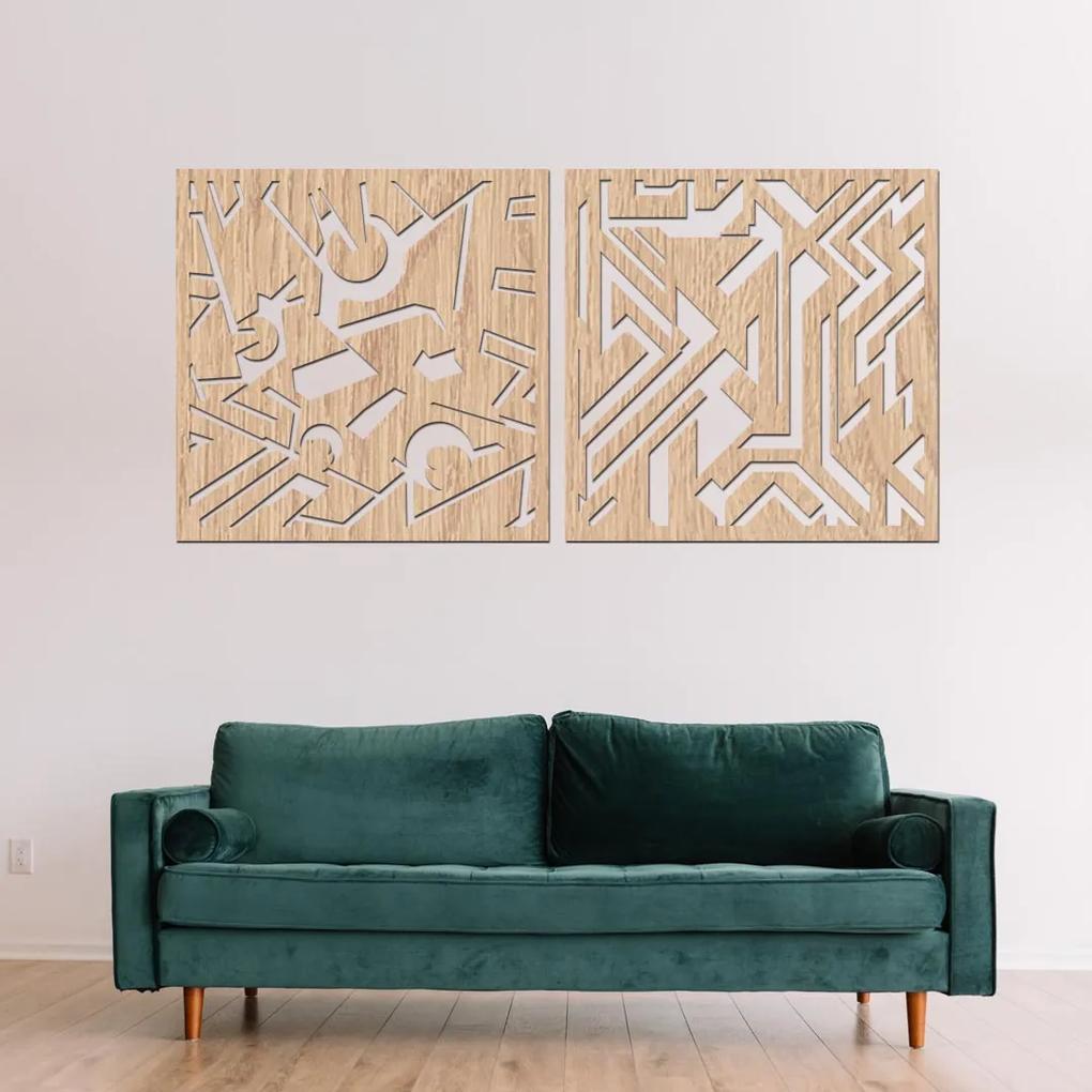 dřevo života Dřevěný panel na zeď LINIE Barevný vzor: Bílá, Rozměry (cm): 120x60