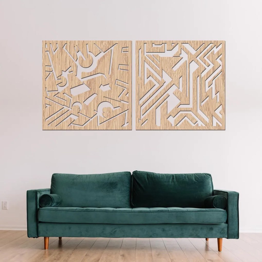 dřevo života Dřevěný panel na zeď LINIE Barevný vzor: Horský dub, Rozměry (cm): 120x60