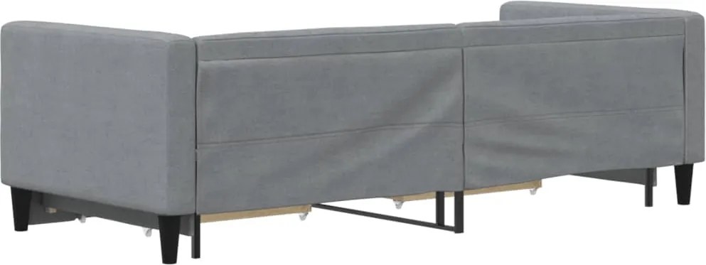 Válenda s přistýlkou a zásuvkami světle šedá 80 x 200 cm textil 3196609