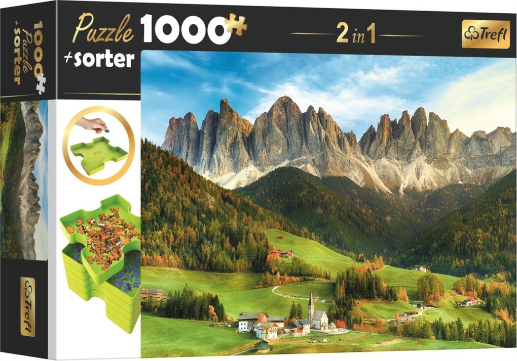 Puzzle trefl puzzle s třídičem 2v1 dolomity, itálie 1000 dílků