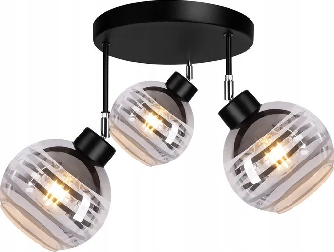 Lampa stropní svítidlo Lustr vysoký pohyblivý Skleněná koule