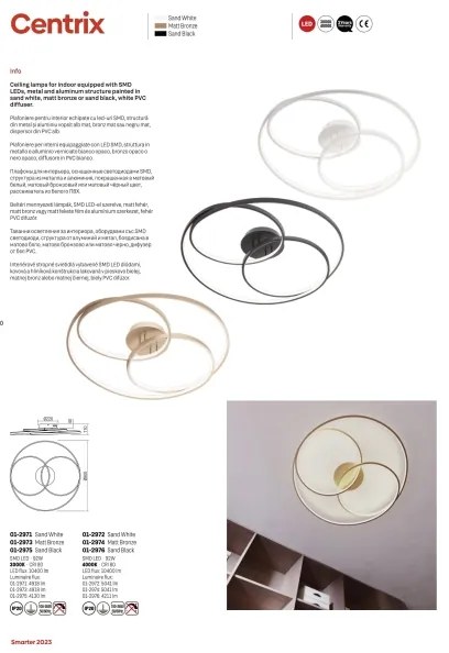 Redo 01-2973 - LED Stropní svítidlo CENTRIX LED/92W/230V bronzová