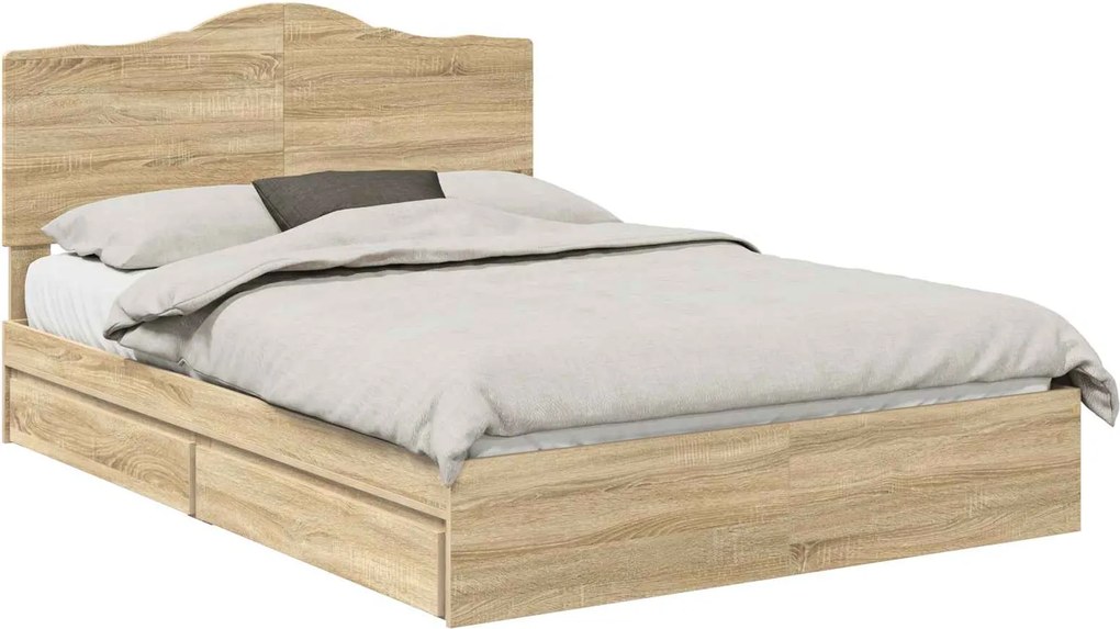 Postel s úložným prostorem se zásuvkou Sonoma dub 160 x 200 cm 3413487
