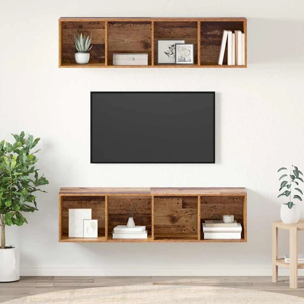 Sestava TV skříněk 2 ks Staré dřevo Kompozitní dřevo 3393525
