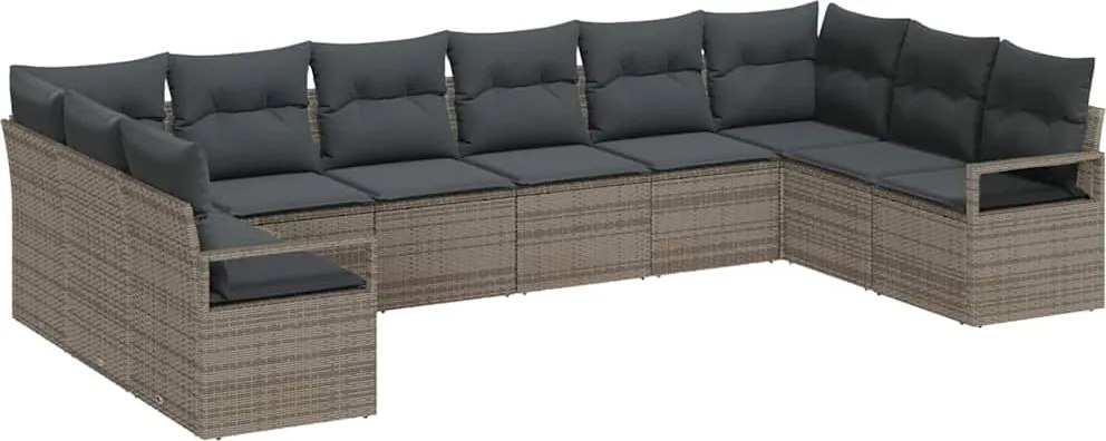 Set pohovek 10 ks Šedá polyratan 3346559