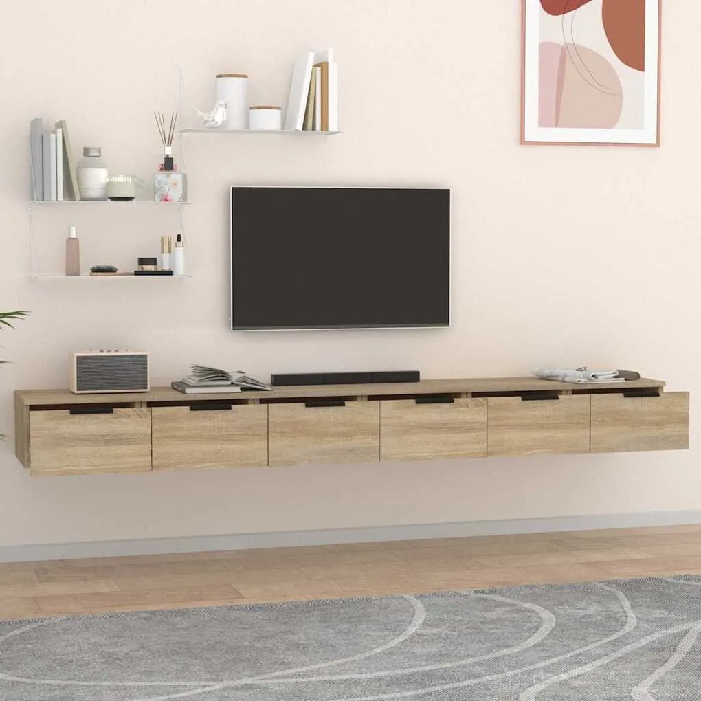 Nástěnné skříňky 2 ks dub sonoma 102x30x20 cm kompozitní dřevo 3115902
