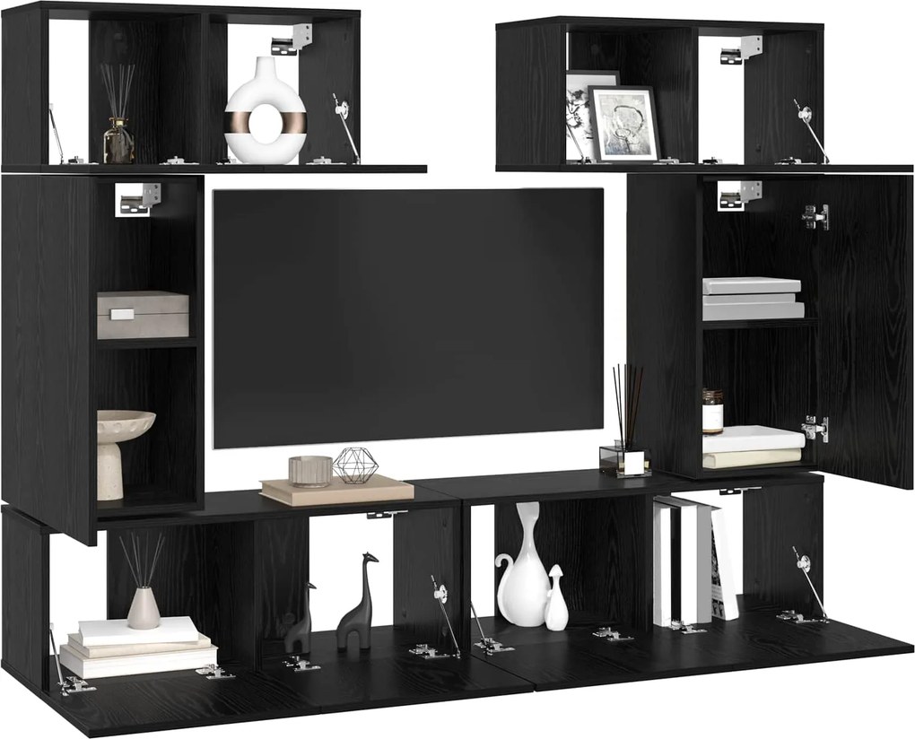 Sestava TV skříněk 6 ks Černý dub Kompozitní dřevo 3393469