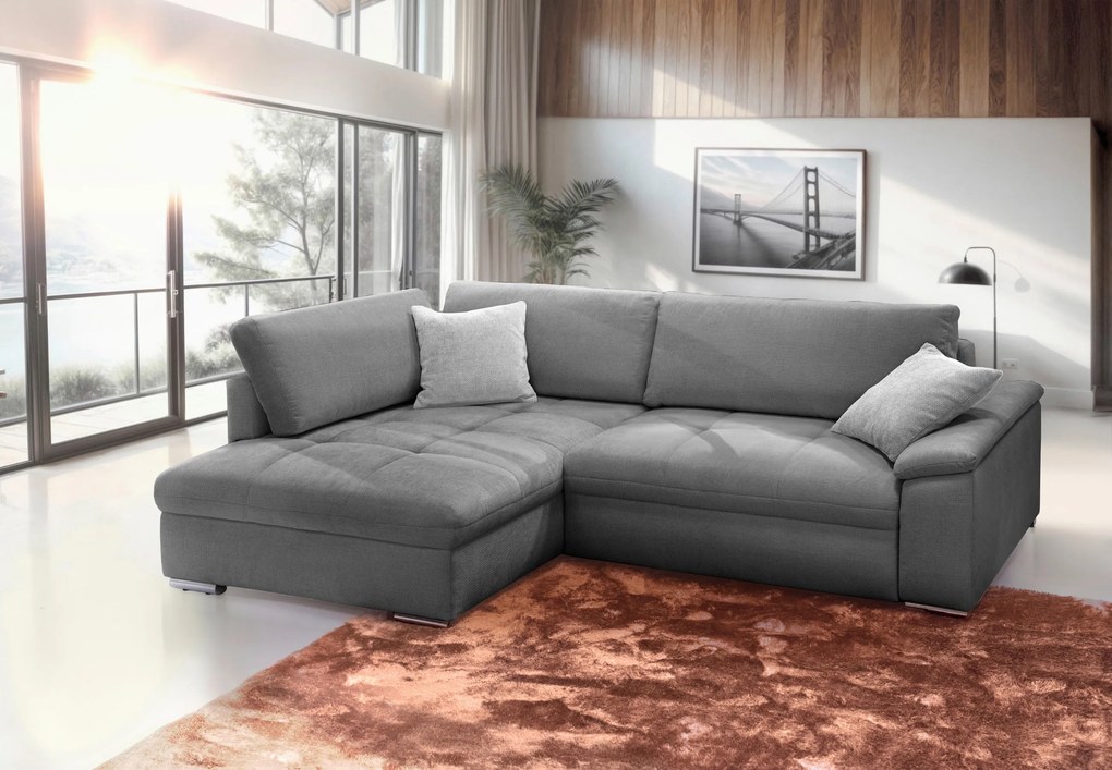 XXXLutz ROHOVÁ SEDAČKA, textil, šedá MID.YOU - Sedací soupravy - 000694008002