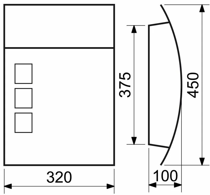 Richter Poštovní nerezová schránka Parla, stříbrná