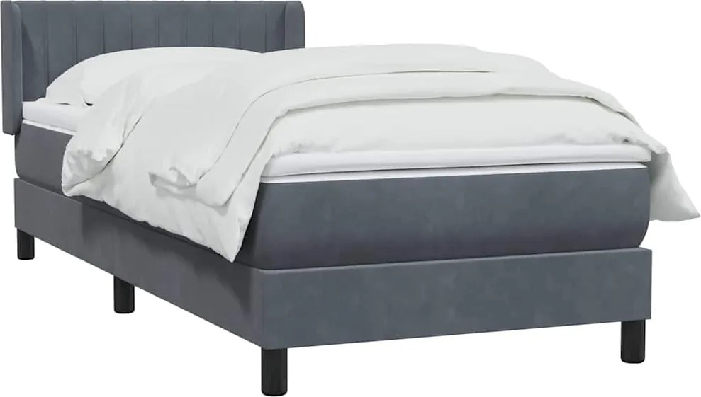 Box spring postel s matrací tmavě šedá 80x220 cm samet 3318304