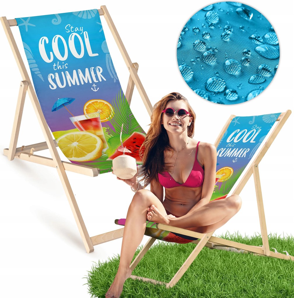 Dřevěné Lehátko Stay Cool This Summer Zahradní plážové Bukové