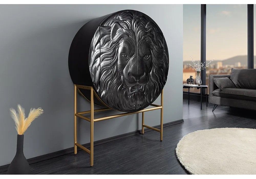 Massive home | Vysoká komoda Lion 160cm masiv mango black