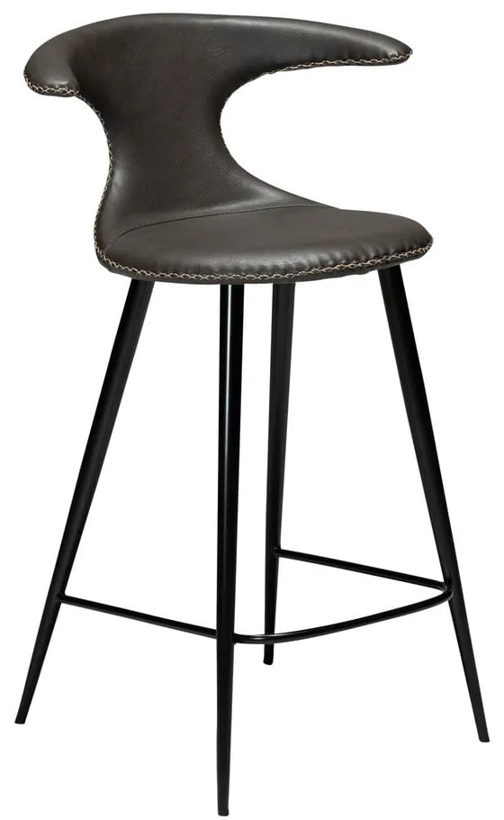Tmavě šedá barová židle z eko kůže DAN–FORM Denmark Flair, výška 90 cm