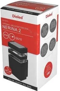 Venkovní svítidlo nástěnné DIOLED NERINA, GU10, IP44, černá RAL 9005