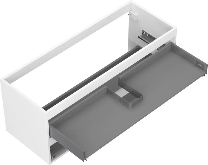 Mexen Box-A, závěsná skříňka 120 cm, 2 zásuvky, bílá matná, 91AX0-1200-470-2-01
