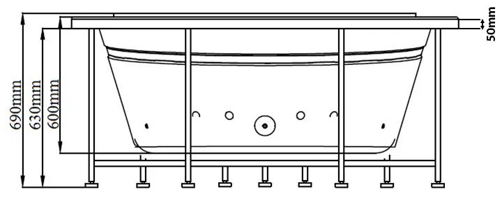 BPS-koupelny Hydromasážní vana HYD-DE916-155 155x155 s ohřevem vody