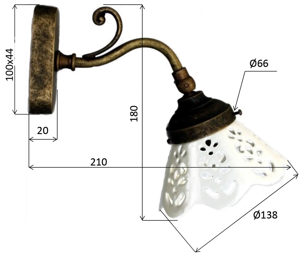 Sapho, BARI svítidlo E14, 40W, 230V, keramické stínítko, bronz, MC811