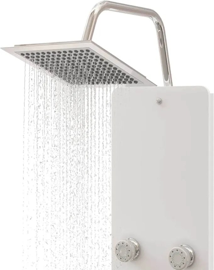 Sprchový panel skleněný 25 x 47,5 x 130 cm bílý 151419