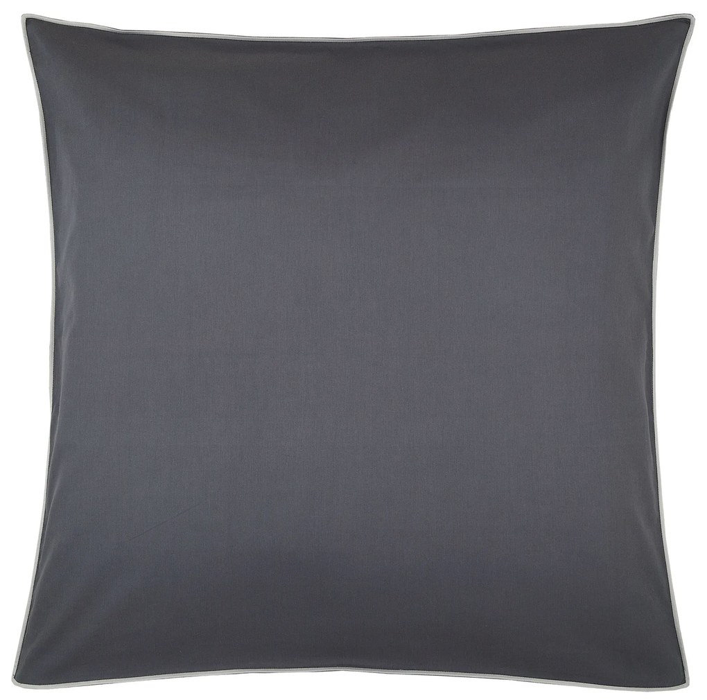 Christian Fischbacher Povlečení na polštář Satin Selection Anthracite 50 x 70 cm hotelový uzávěr