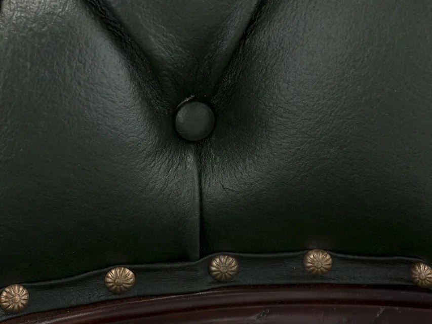 Křeslo z mahagonu Chesterfield pravá kůže III