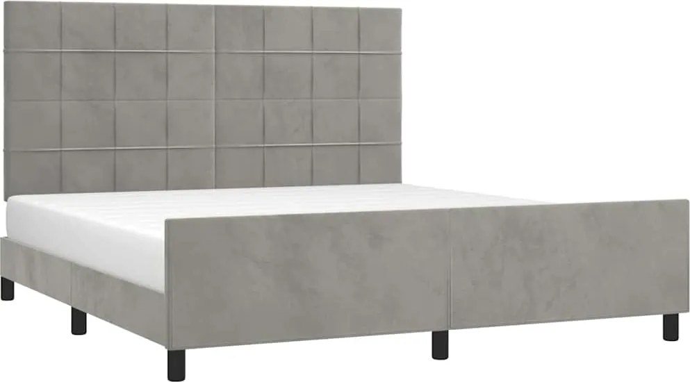 Rám postele s čelem světle šedý 180x200 cm samet 3125769