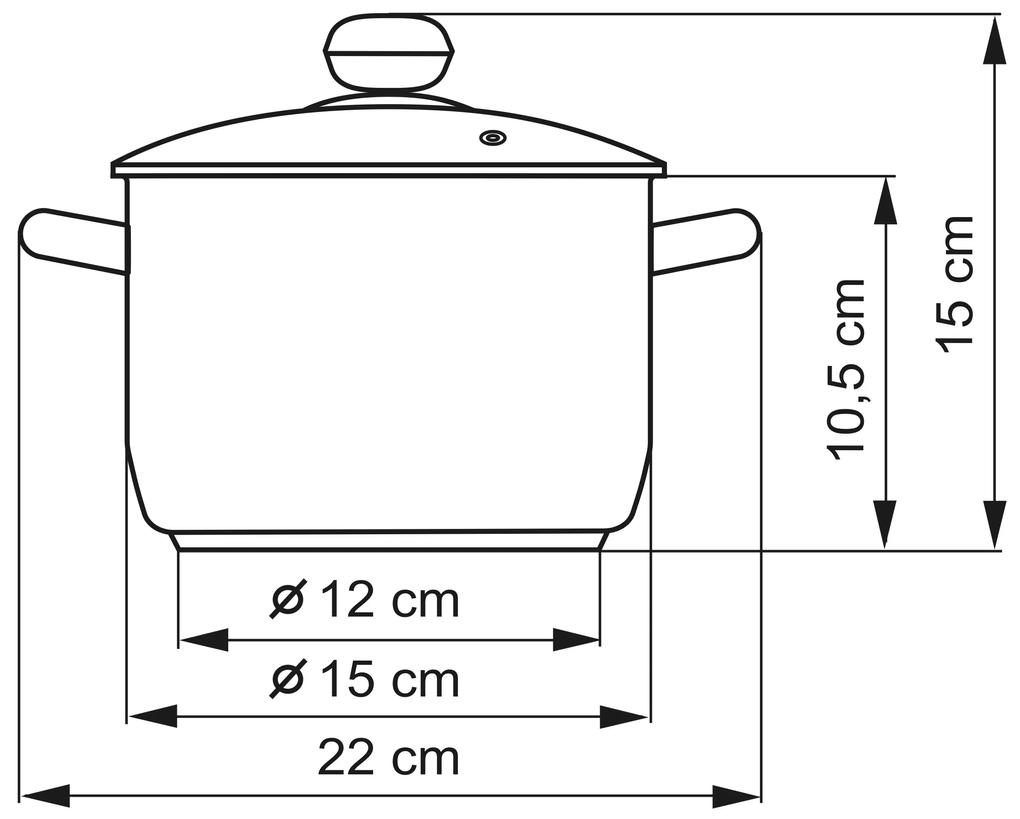 KOLIMAX - české nerezové nádobí Hrnec CERAMMAX PRO STANDARD s poklicí, průměr 15cm, objem 1.5l, keramický povrch šedý granit