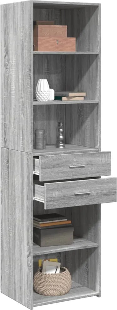 Skříň highboard šedá sonoma 50 x 42,5 x 185 cm kompozitní dřevo 3281460