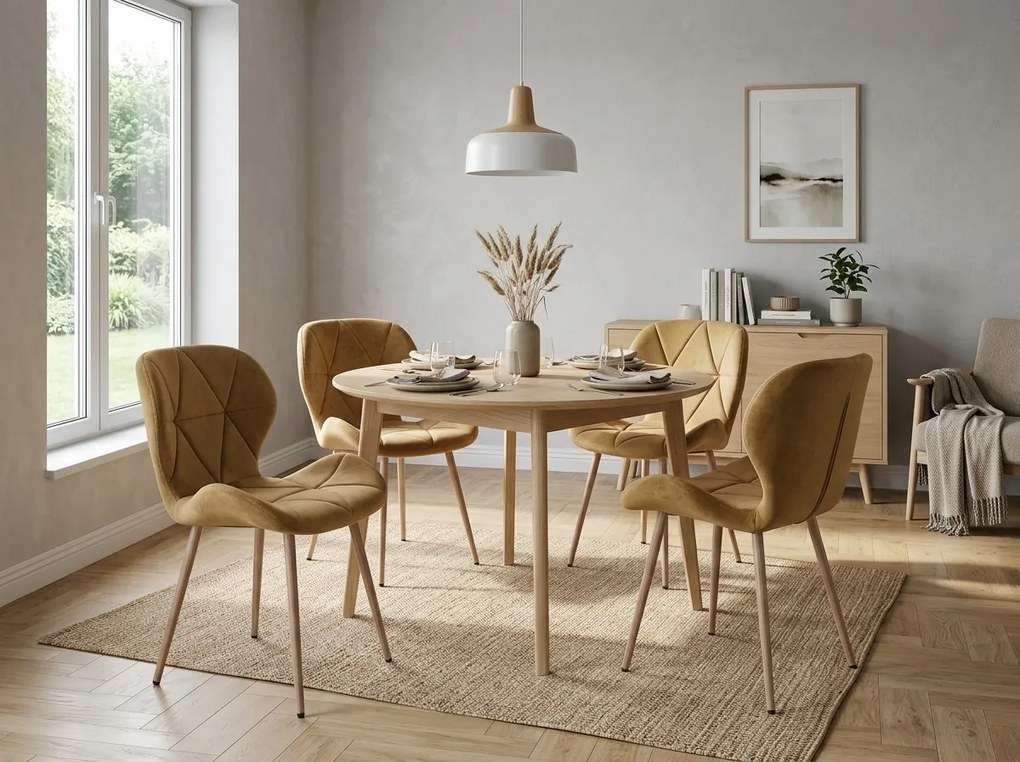 Jídelní židle MANGO VELVET, světle hnědá