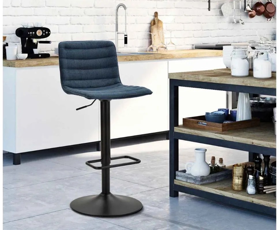Designová barová otočná židle Camaxtli modrá