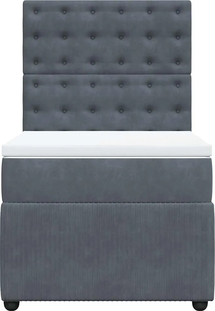 Box spring postel s matrací tmavě šedá 100x200 cm samet 3294575