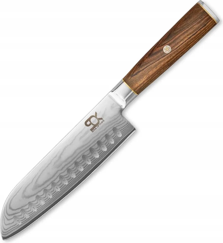 Nůž kuchyňský Santoku 185 mm Sok Cocobolo White Damascus